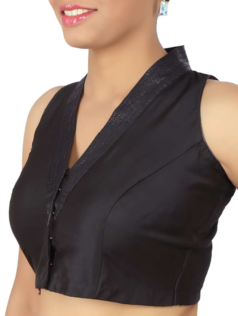 Buy online Black Silk Blouse from ethnic wear for Women by The Blouse ...