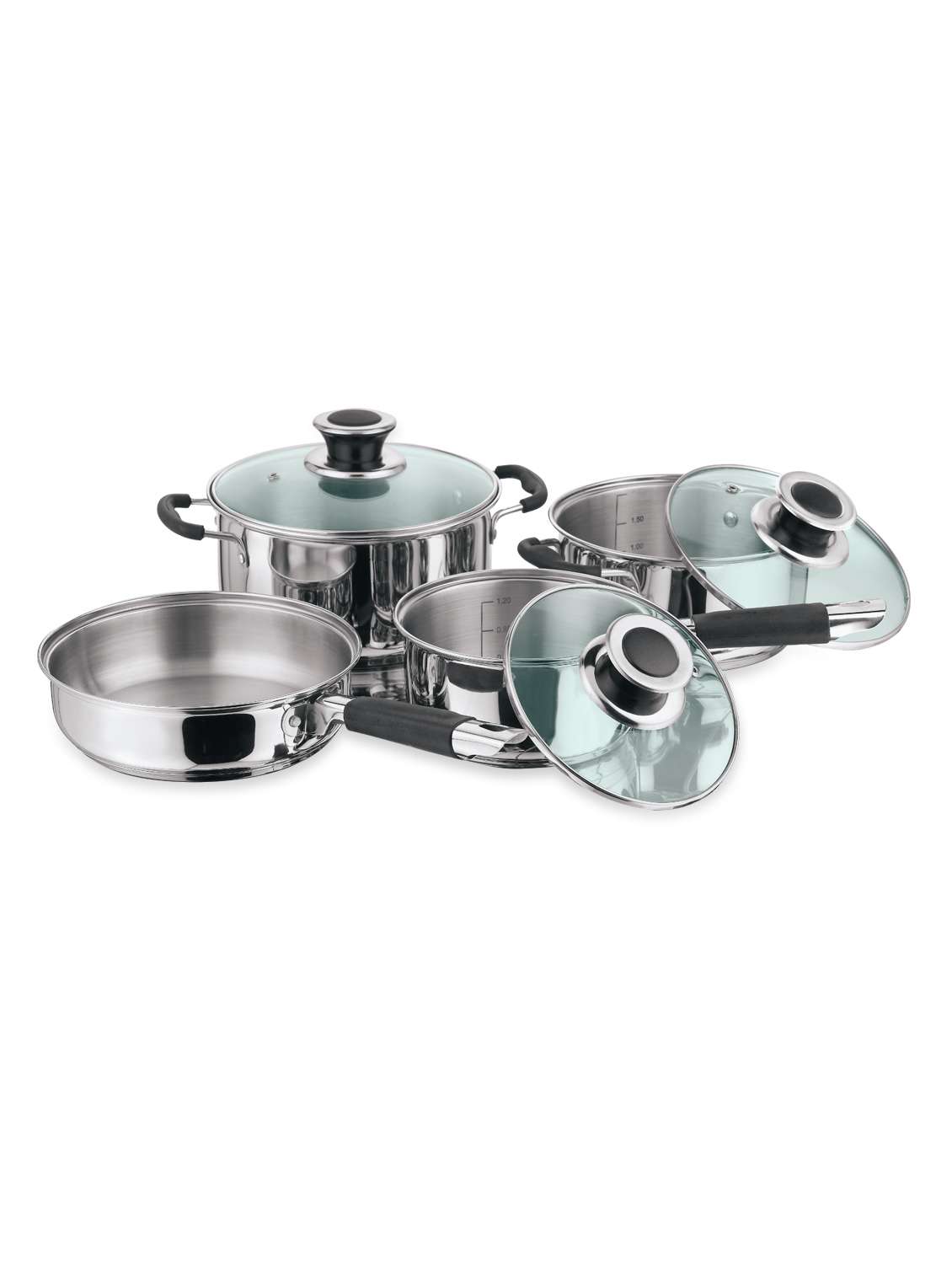 Buy online Stainless Steel Cookware Set Wit Glass Lid from Cookware for ...