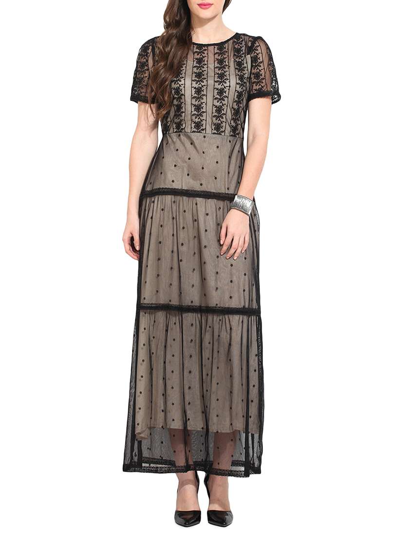 Buy online Black Nylon Net Dress from western wear for Women by Rena ...