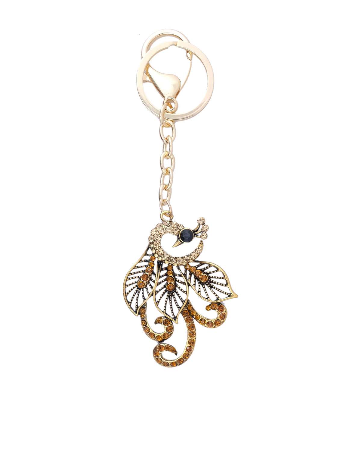 Buy online Gold Metal Peacock Key Ring from Household accessories for ...