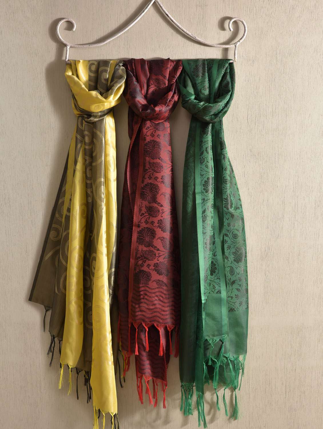 Buy online Multicolored Poly Cotton Jacquard Stole from clothing ...