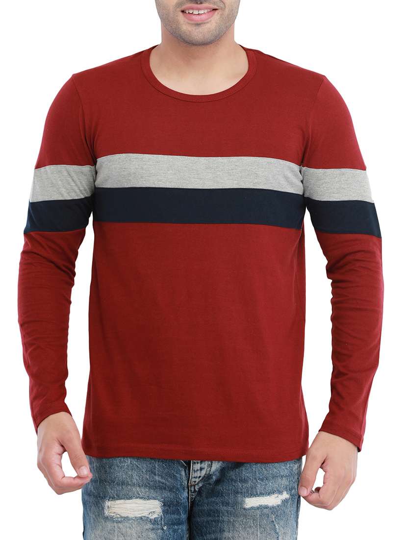 Buy online Red Cotton T-shirt from top wear for Men by Rockhard for ...