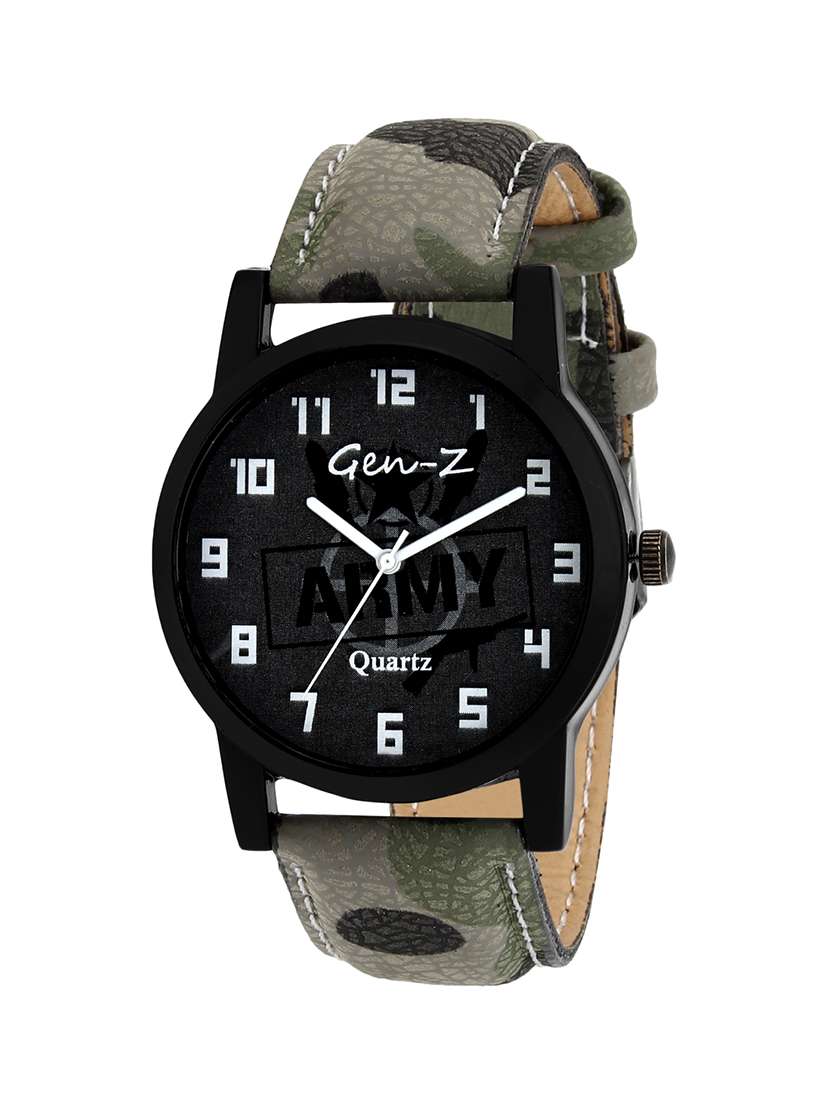 Buy online Gen- Z Heavy Dial Army White Youth Analog Watch from Watches ...