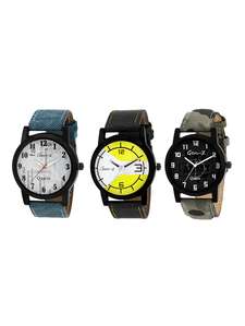 Buy online Gen-z Combo Of 3 Social Yellow Army Watches from Watches for ...
