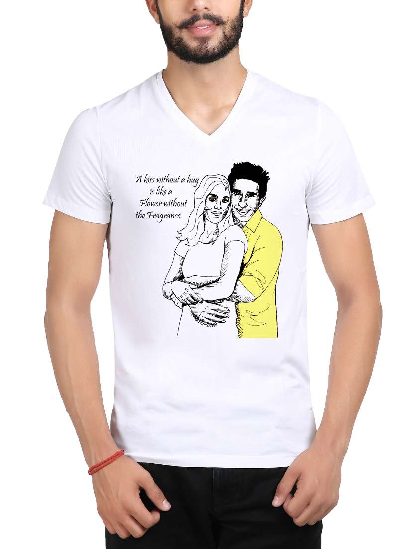 Buy online White Cotton Chest Print Tshirt from top wear for Men by ...