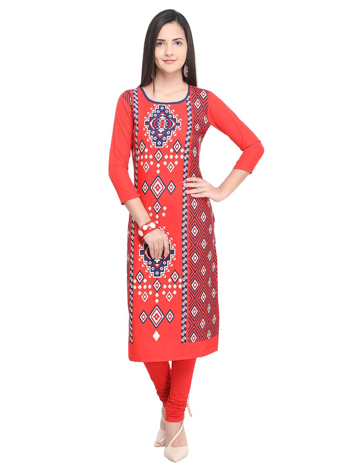 Buy online Printed Straight Kurta from Kurta Kurtis for Women by Venika ...