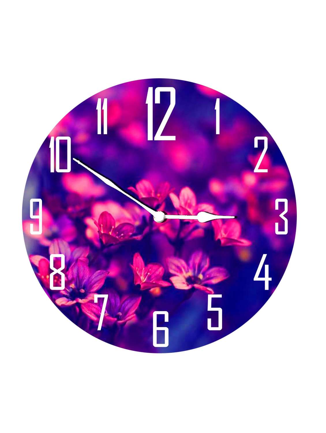 Buy online Wooden Floral Print Wall Clock(29cm X 29cm X 3cm) from ...