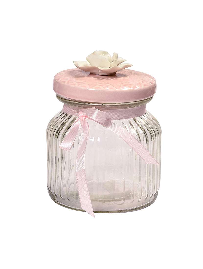 Buy online Creative Jack Small Floral Pink Glass Container Decoration ...