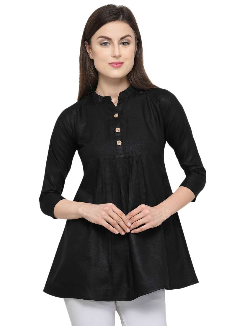 Buy online Button Detail Pleated Tunic from western wear for Women by ...