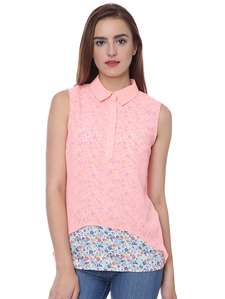 Buy online Shirt Collar Layered Shirt from western wear for Women by La ...