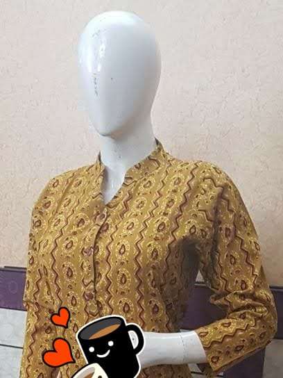 Buy online Pure Cotton Gamthi Print With Riyon from Kurta Kurtis for ...