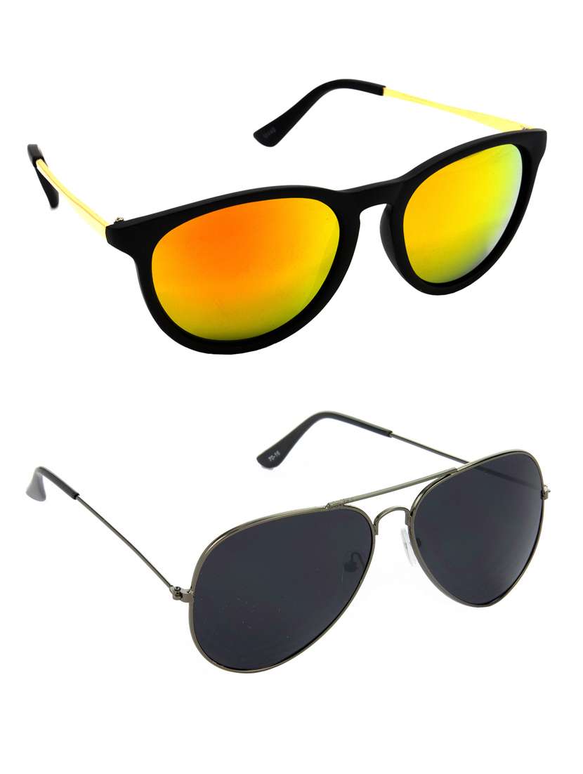 Buy online Pack Of 2 Multi Colored Sunglasses from Eyewear for Men by ...