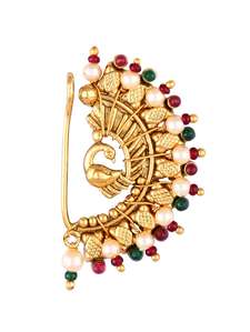 Buy online Multi Colored Brass Naath Nose Pin from fashion jewellery ...