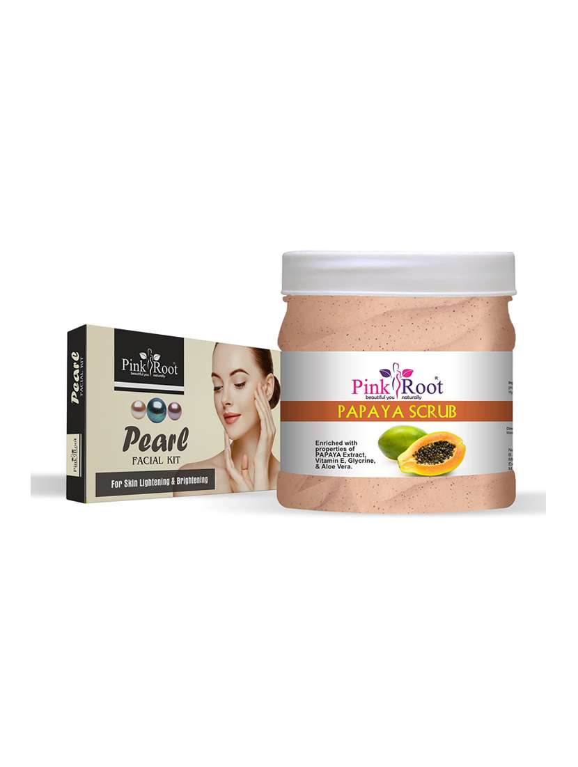 Buy online Pearl Facial Kit 80gm With Papaya Scrub 500ml from beauty ...
