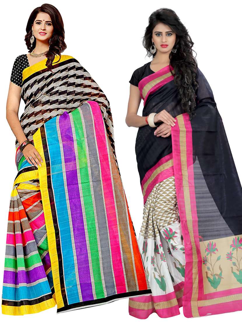Buy online Women's Printed Multi Colored Saree from ethnic wear for Women by Svb Sarees for ₹999 ...