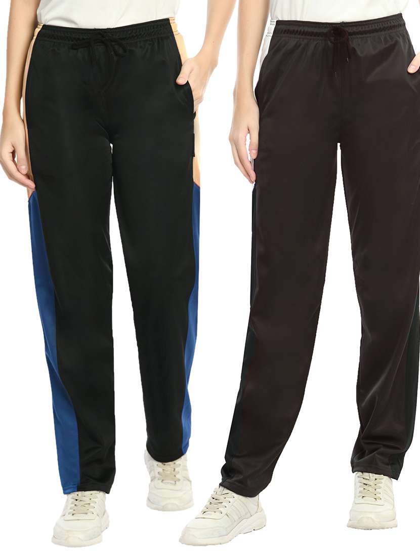 Buy online Women Mid Rise Track Pant Combo from bottom wear for Women ...