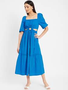 Buy online Women's Tiered Dress Solid Dress from western wear for Women ...