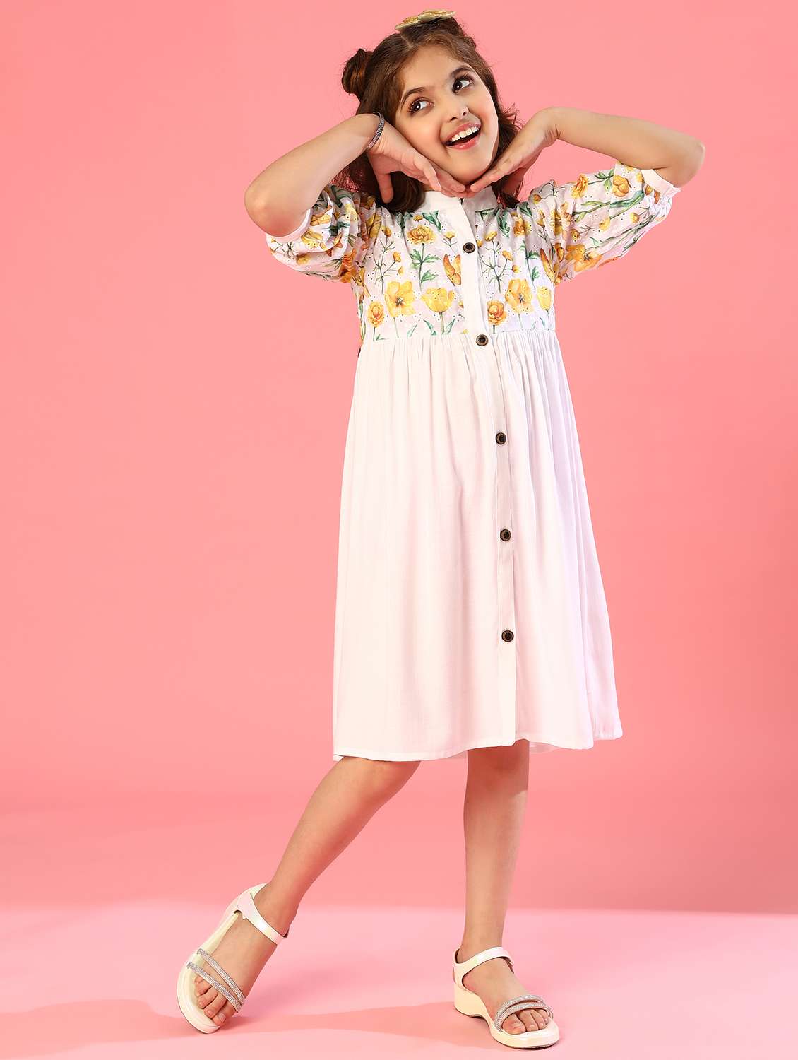 Buy online Girls Floral Print Cotton Frock from girls for Women by ...