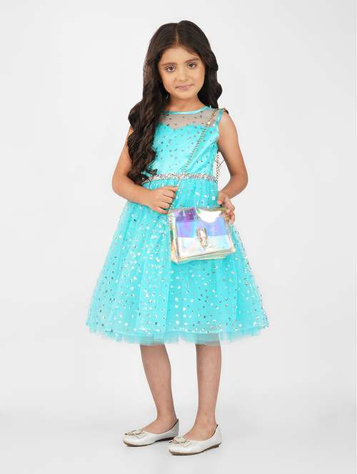 Buy online Girls Round Neck Net Flare Frock from girls for Women by Toy ...