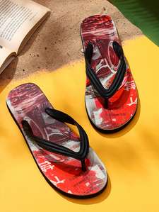 Buy online Men Printed Toe Separator Slippers from Slippers, Flip Flops ...