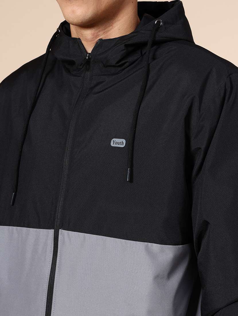 Buy online Men Color Block Long Sleeve Casual Jacket from Jackets for ...