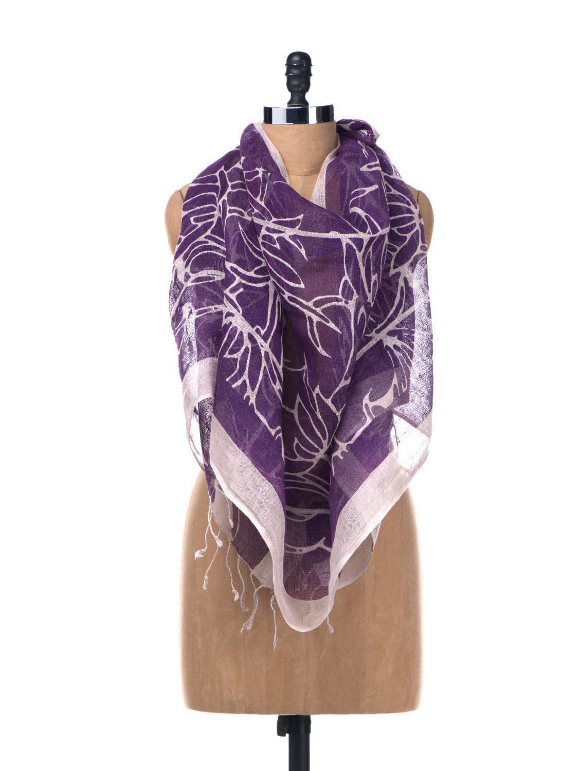 Buy online Purple And White Linen Stole from clothing accessories for ...