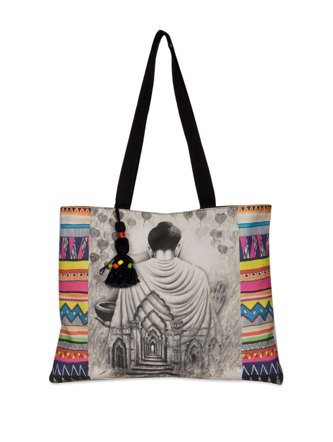 Buy online Buddha Graphic Cotton Canvas Handbag from Shopping Bags ...